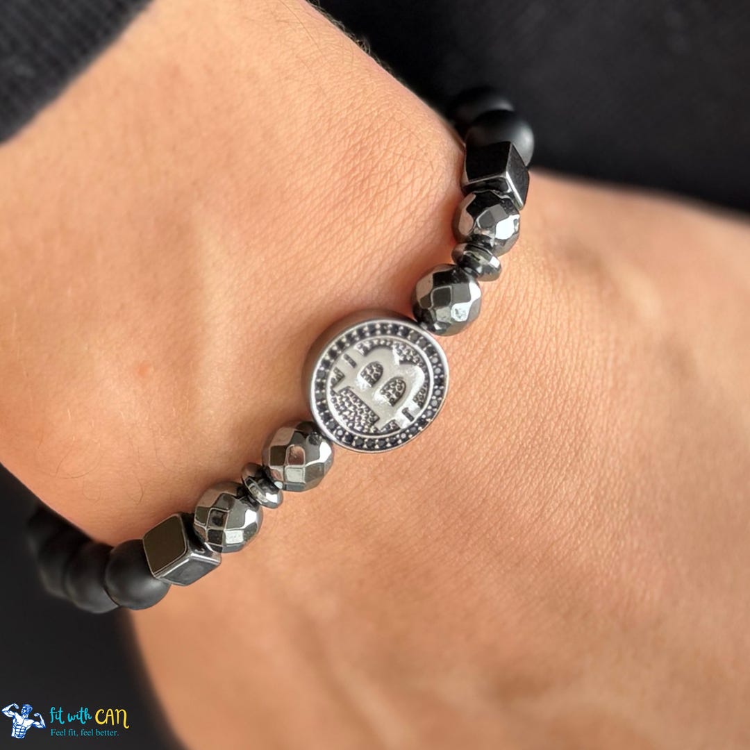 LIMITED SPECIAL OFFER: Premium Bitcoin Bracelet Made of Black Stone ...
