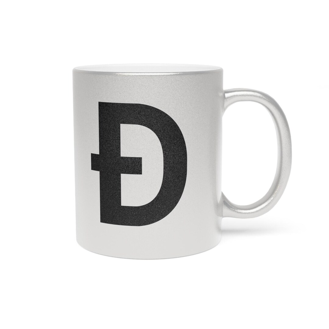 SILVER Dogecoin DOGE Mug 11oz (0.33l), Metallic Mug, Stylish Office ...