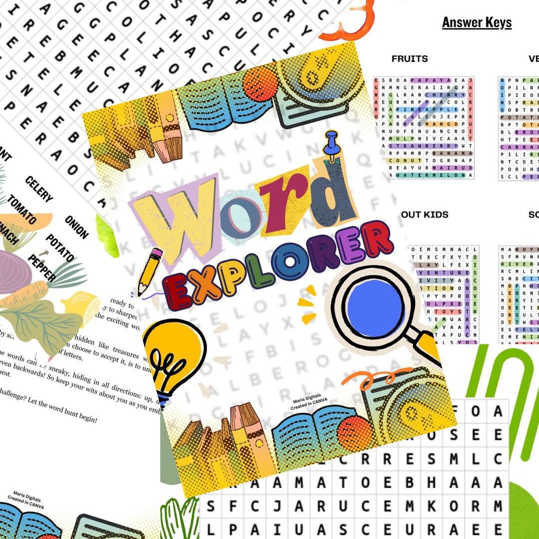 Word Explored word Search for Kids and Young Adults - Etsy