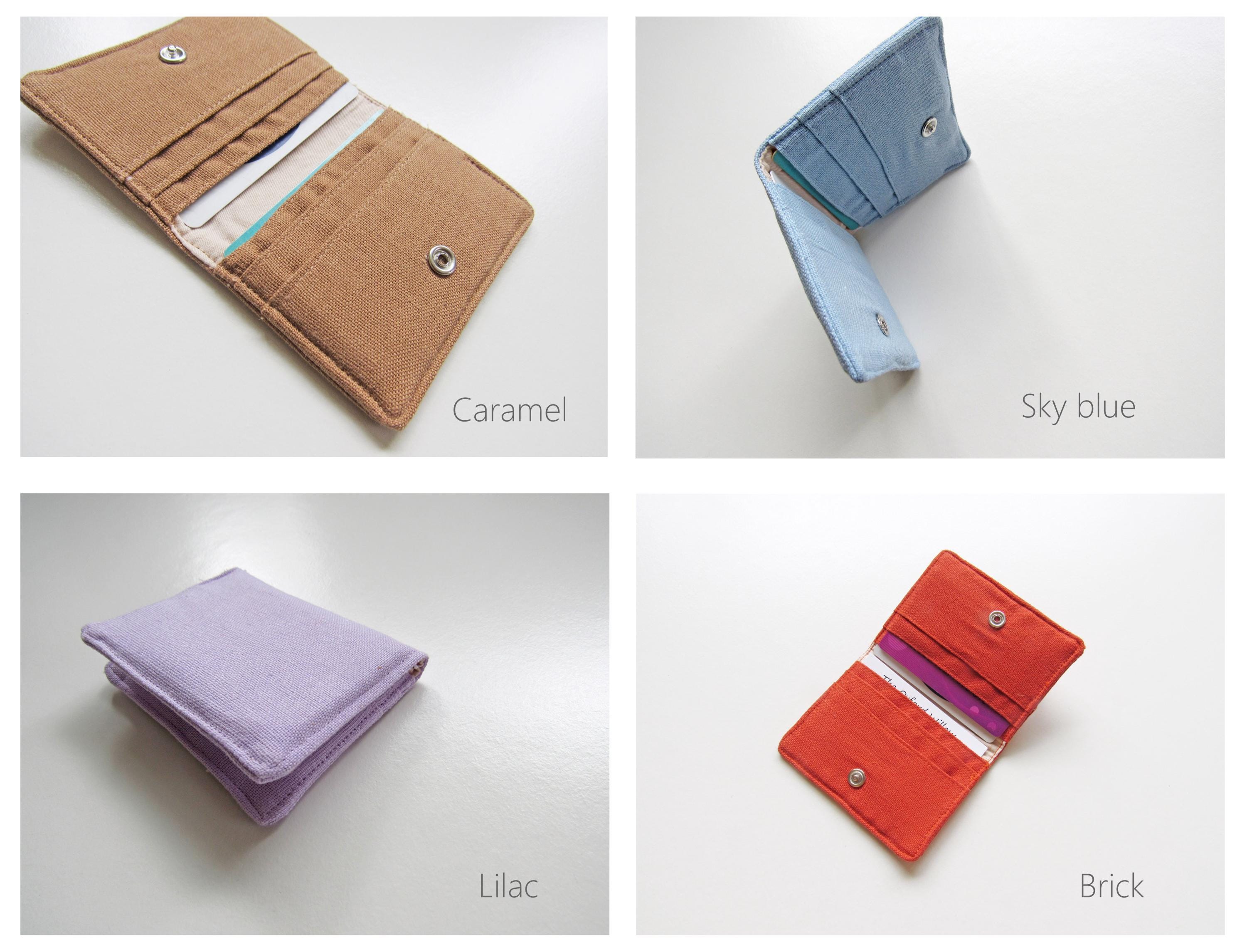 Collection of Linen Cotton Card Holder Wallets – Floral or Striped ...