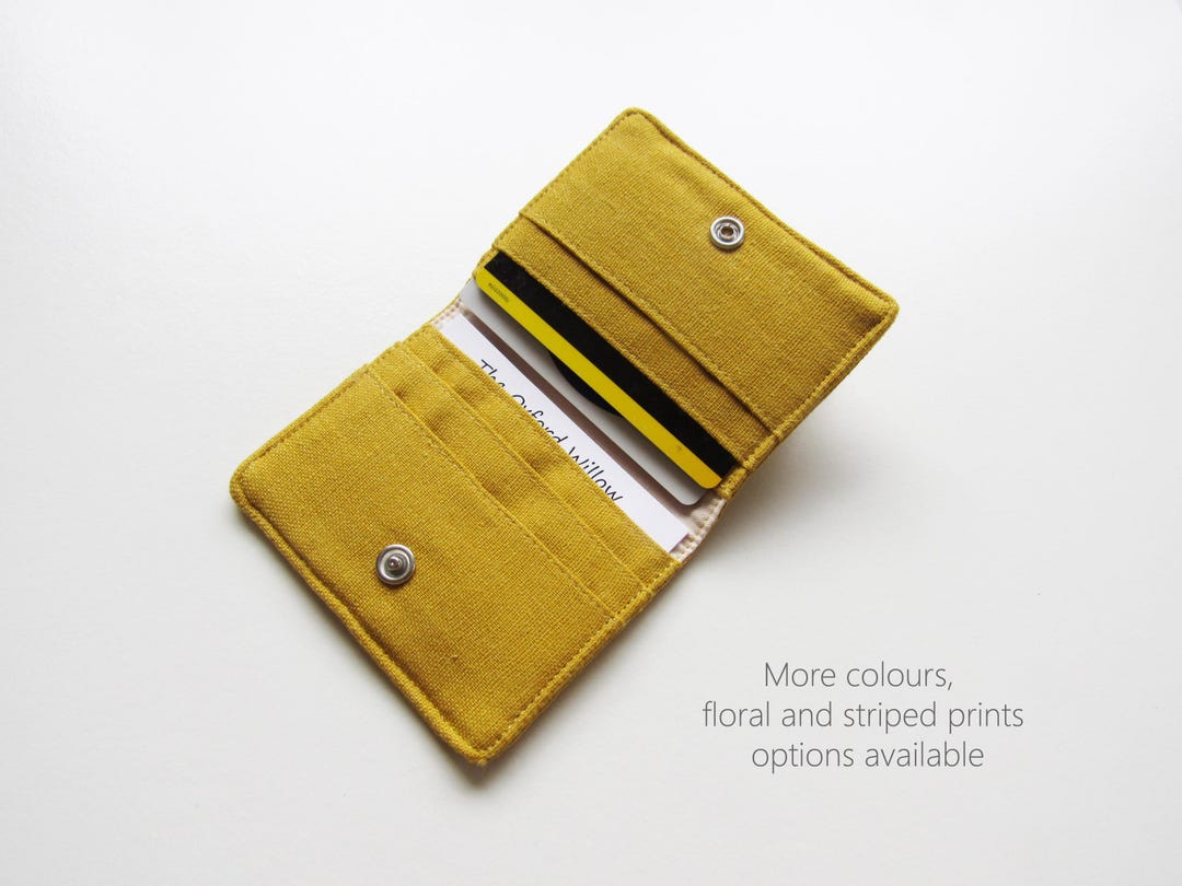 Collection of Linen Cotton Card Holder Wallets – Floral or Striped ...