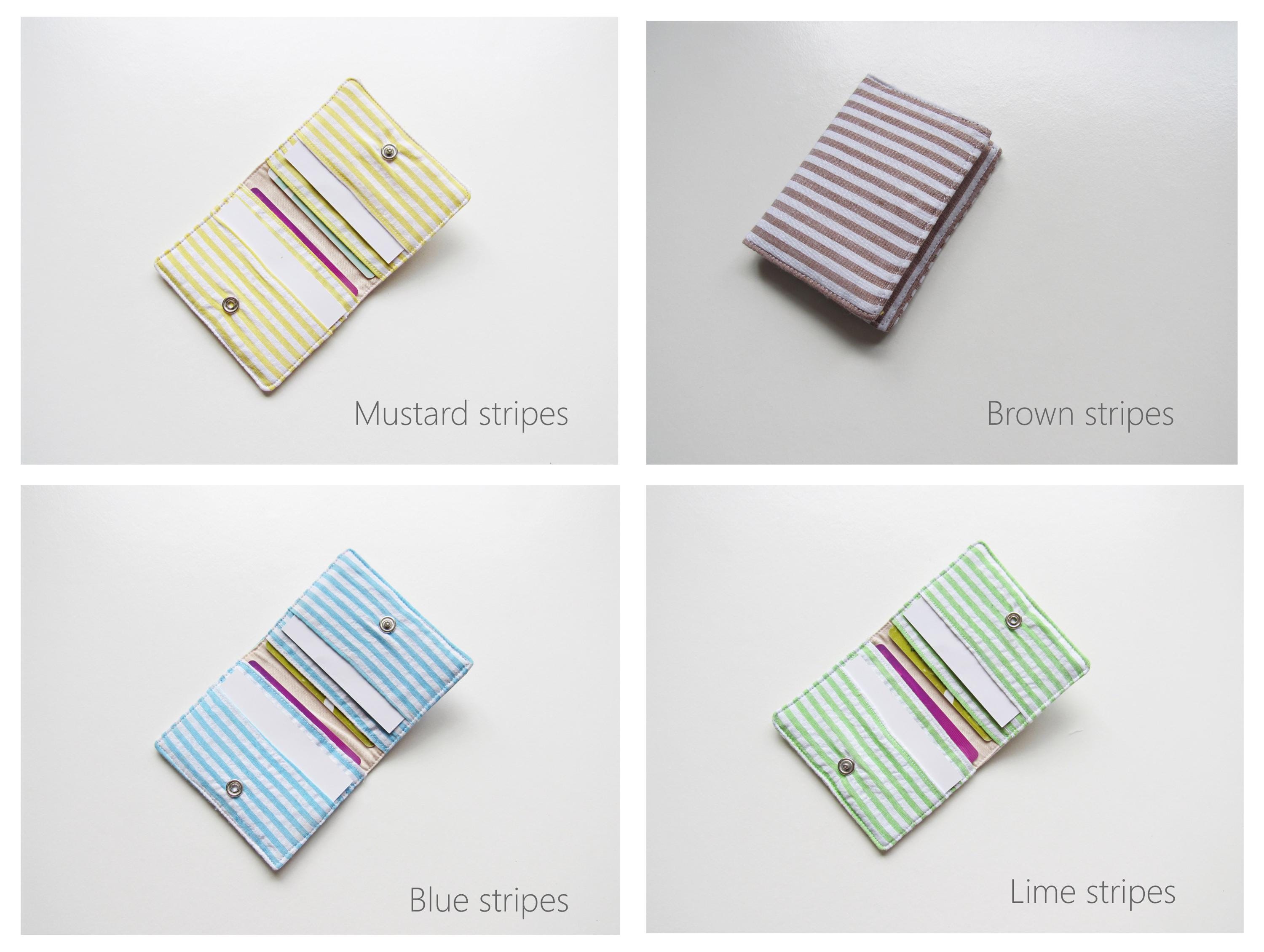 Collection of Linen Cotton Card Holder Wallets – Floral or Striped ...