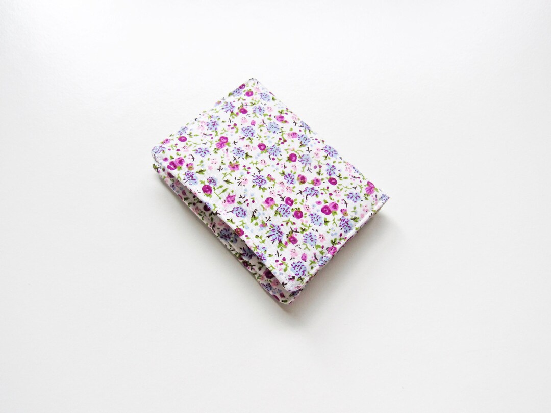 Floral Cotton Card Holder, Slim Fabric Wallet With Snap - Etsy
