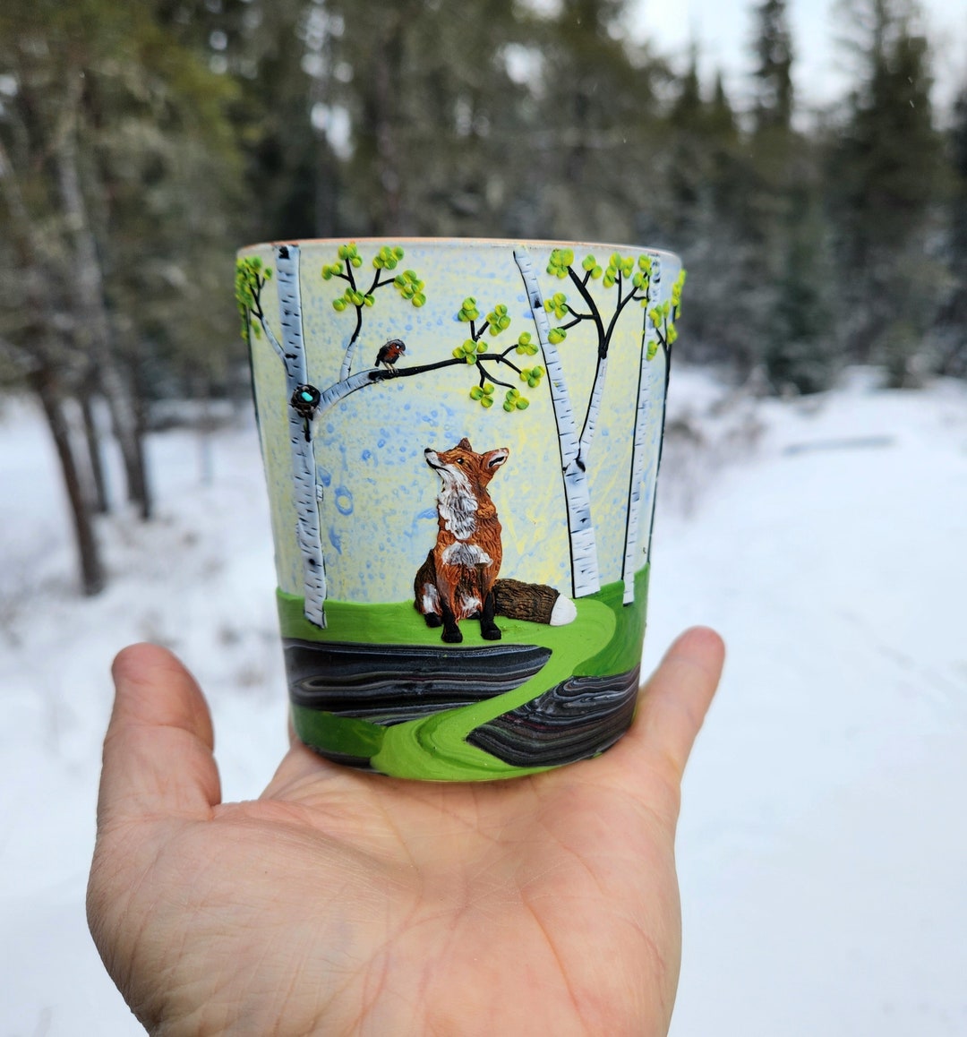 Robin and Fox Chat While the Babes Sleep in Spring Sculpted With ...