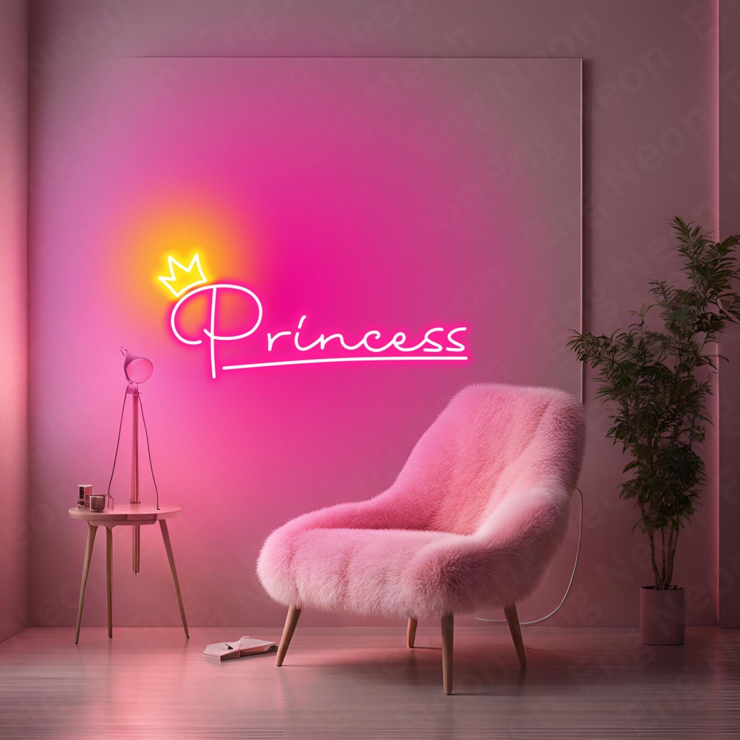 Princess Neon Sign, Crown Neon Sign, Christmas Gift, Girls Room Neon ...
