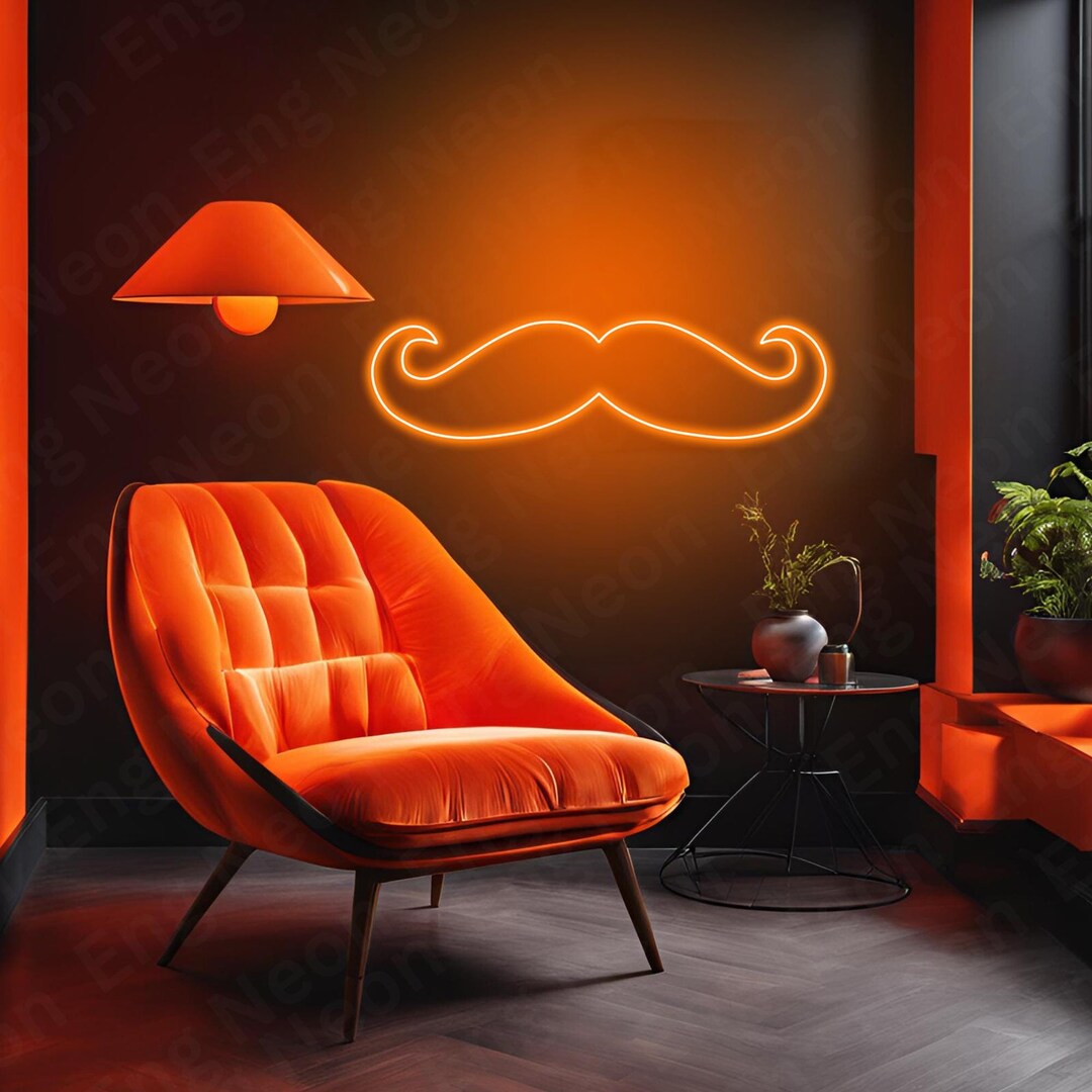Barbershop Neon Sign, Mustache Led Neon, Barber Salon Led Light, Neon ...