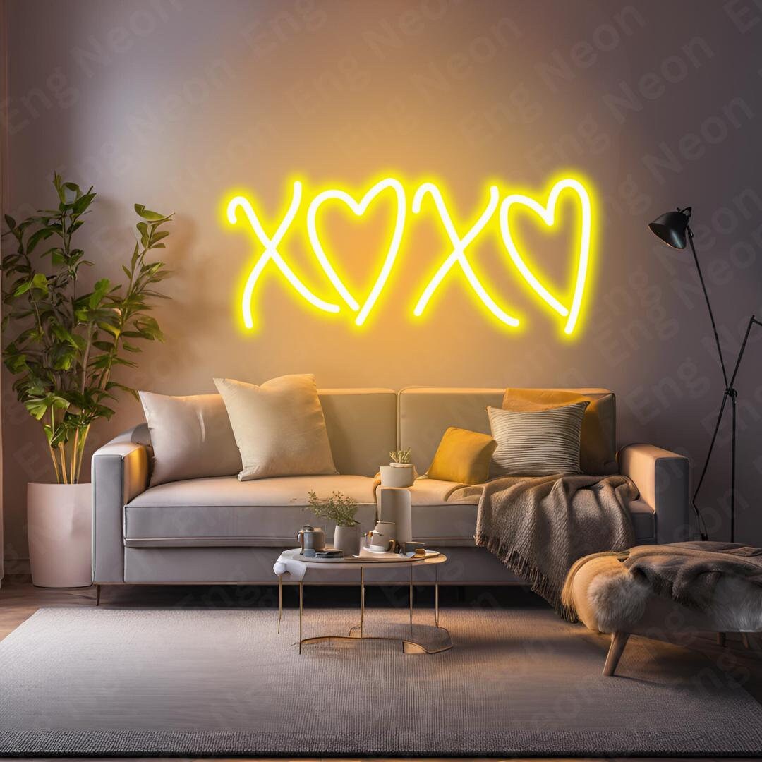XOXO Neon Sign, Custom LED Wall Art, Romantic Neon Led for Bedroom ...