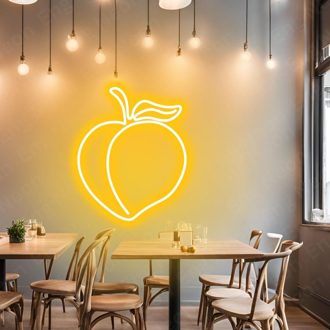 Peach Neon Sign, Christmas Gift, Fruit Neon Sign, Fruit Light Sign ...