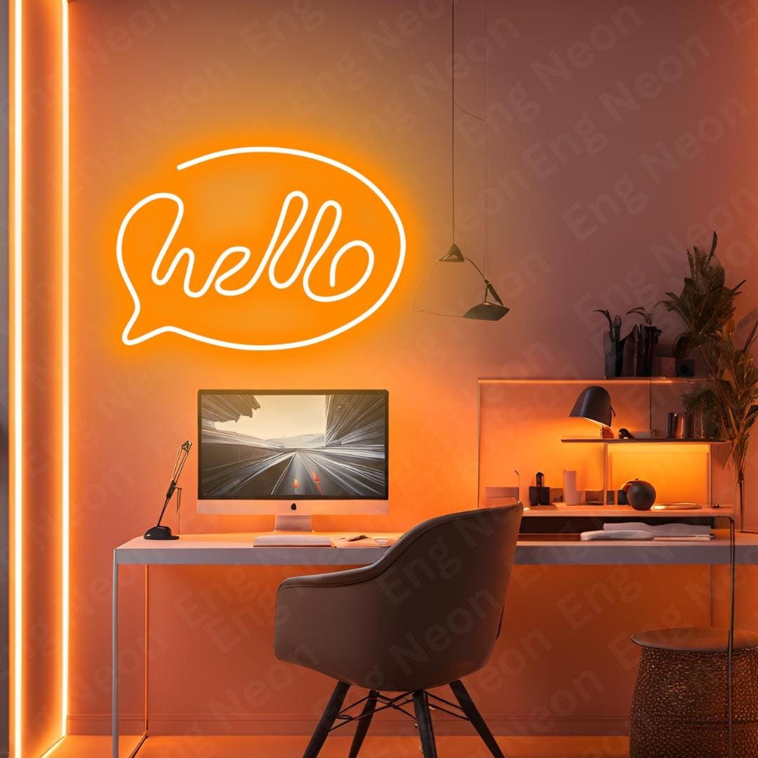 Hello Neon Sign, Christmas Gift, Gamer Room Decor, Custom Neon Sign ...