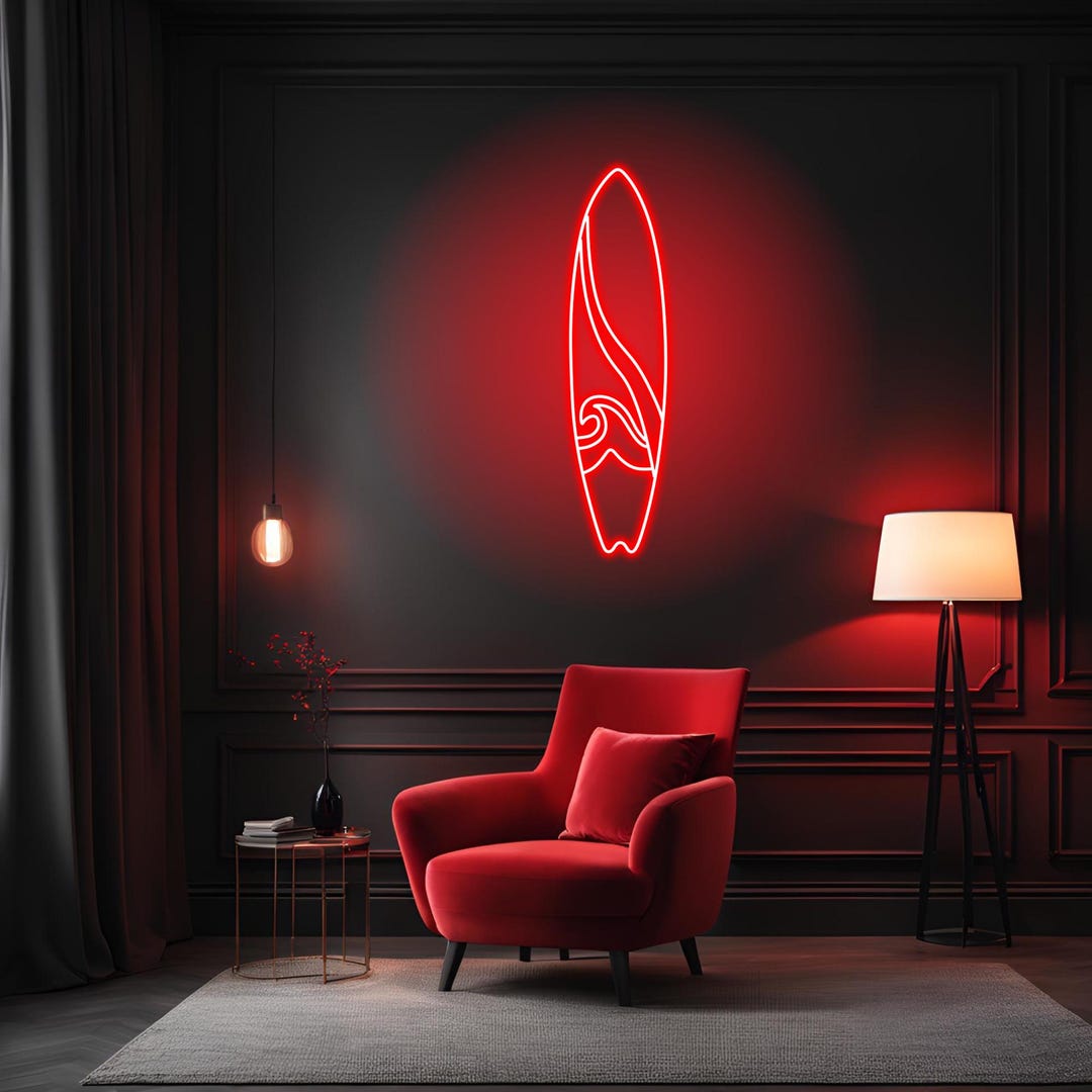 Surfboard Neon Sign, Surfboard Neon Wall Led Light, Surf Board Store ...