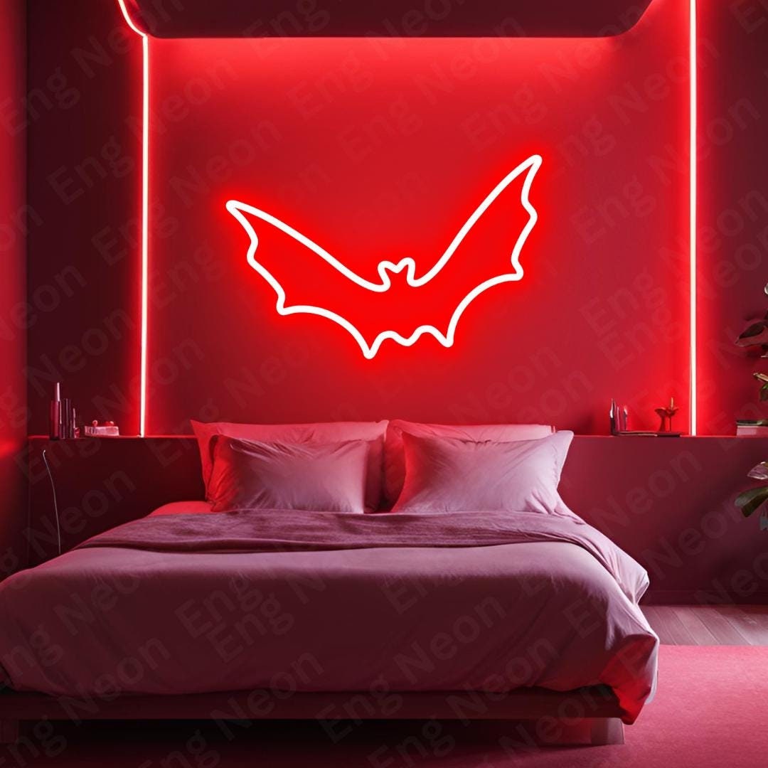 Bat Neon Sign, Halloween Neon Sign,red Bat Neon Light, Christmas Gift ...