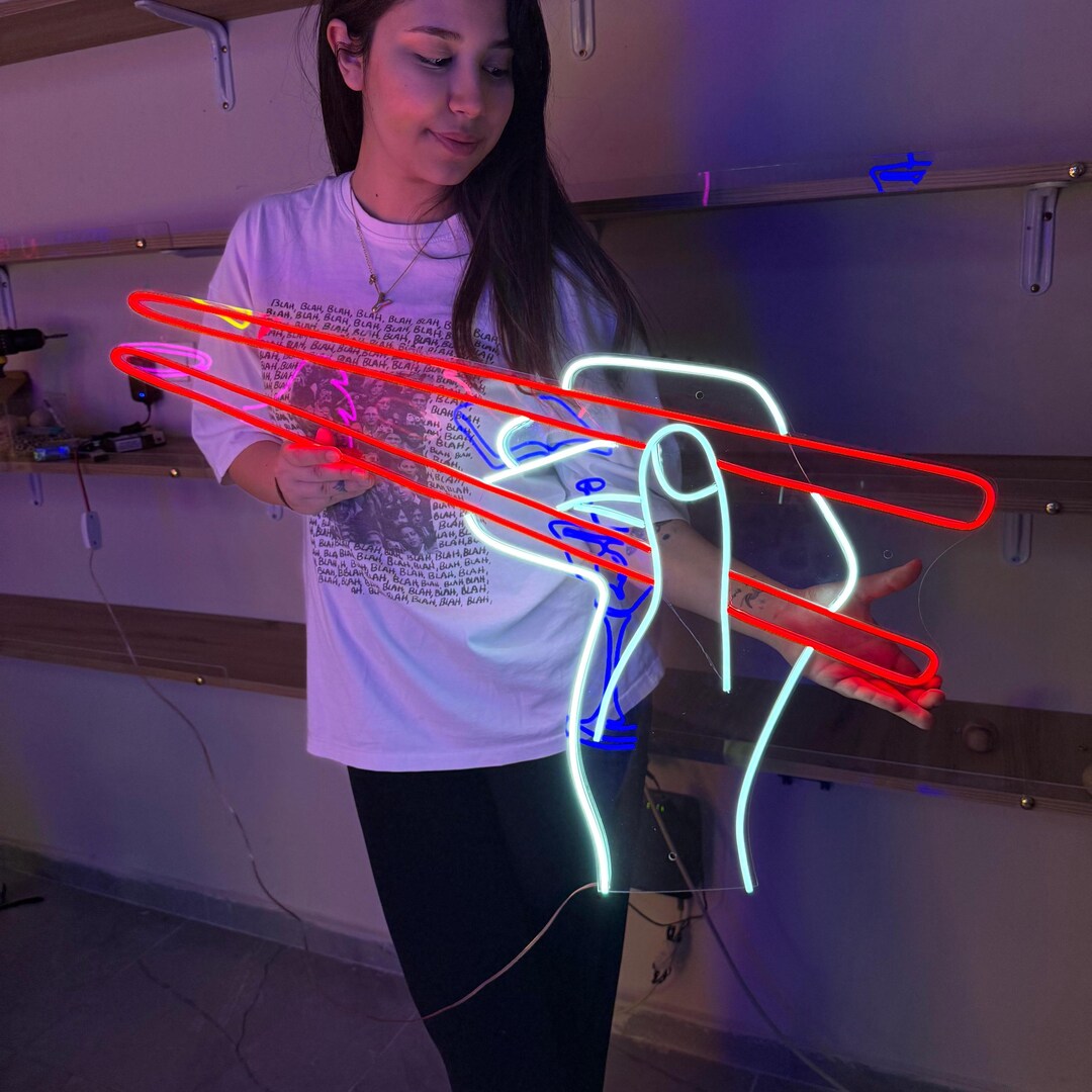 Sushi Stick Neon Sign, Sushi Roll Chopsticks Neon Led, Japanese Food ...