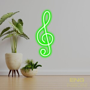 Music Note Neon Sign, Music Studio, Room Decor, Home Party, Club Wall ...