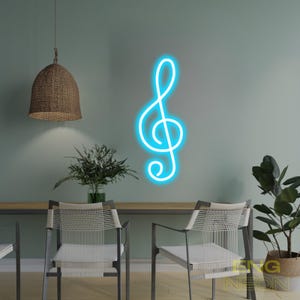 Music Note Neon Sign, Music Studio, Room Decor, Home Party, Club Wall ...