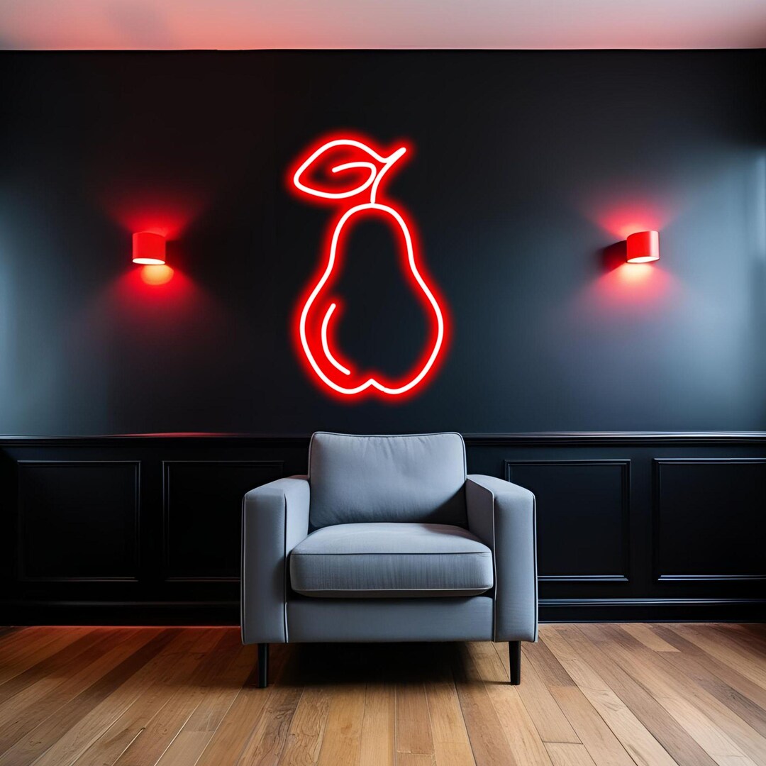 Pear Neon Sign, Modern Fruit LED Wall Art, Aesthetic Kitchen Decor ...
