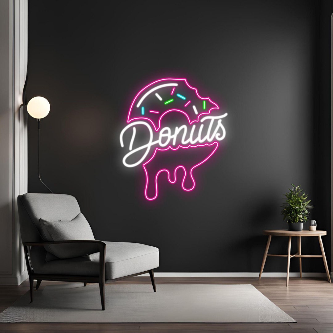 Sweet Donuts Neon Sign, Sweet Donuts LED Wall Art, Coffee Bar Wall ...