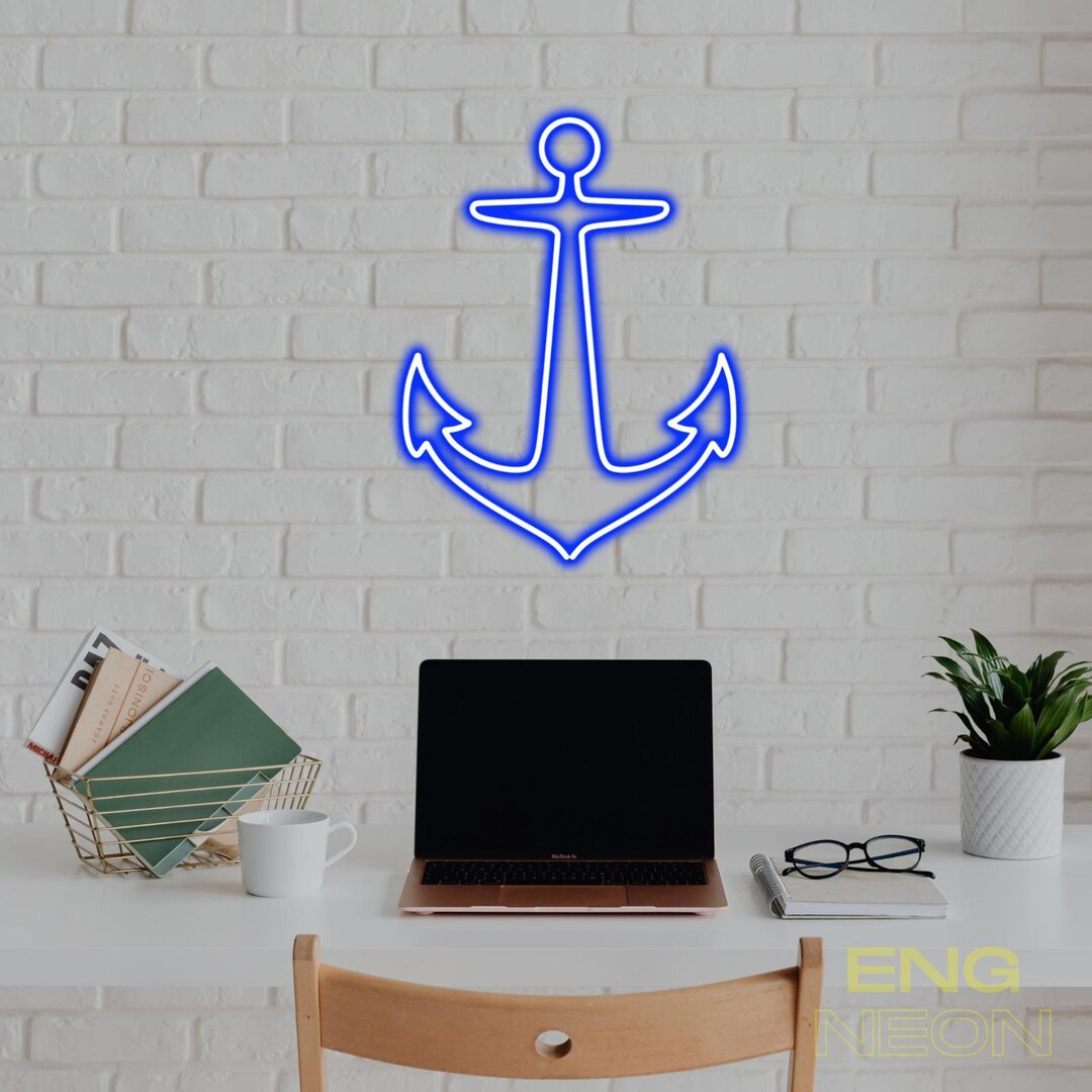 Anchor Neon Sign, Christmas Gift, Cruise Door Anchor Neon Sign, Perfect ...