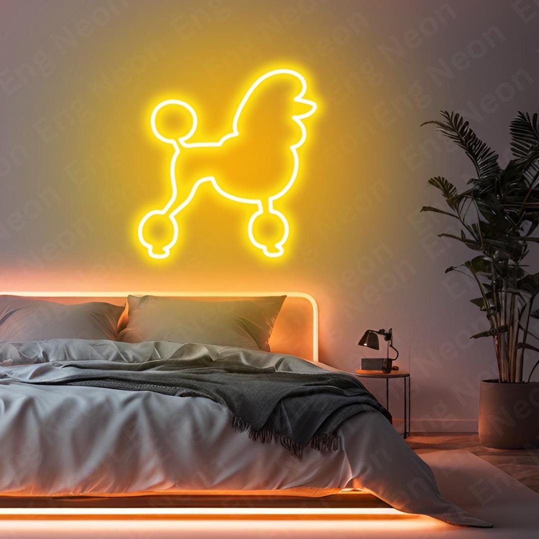Poodle Dog LED Neon Lights, Christmas Gift, Animal Wall Room Decor ...