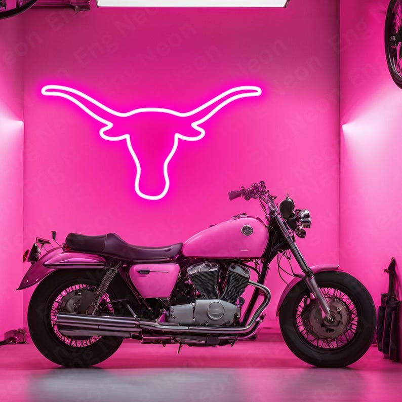 Longhorn Bull Neon Sign, Christmas Gift, Bull Head Led Neon, Texas Neon ...