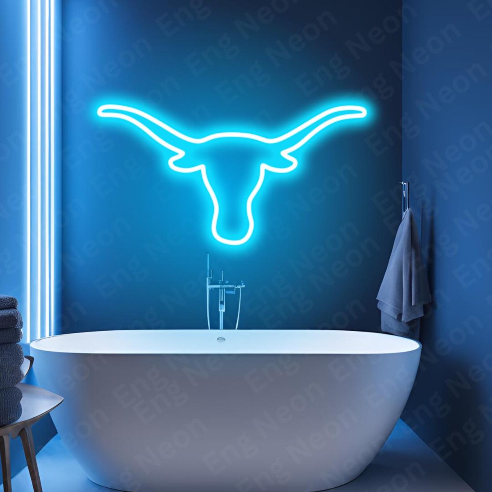 Longhorn Bull Neon Sign, Christmas Gift, Bull Head Led Neon, Texas Neon ...