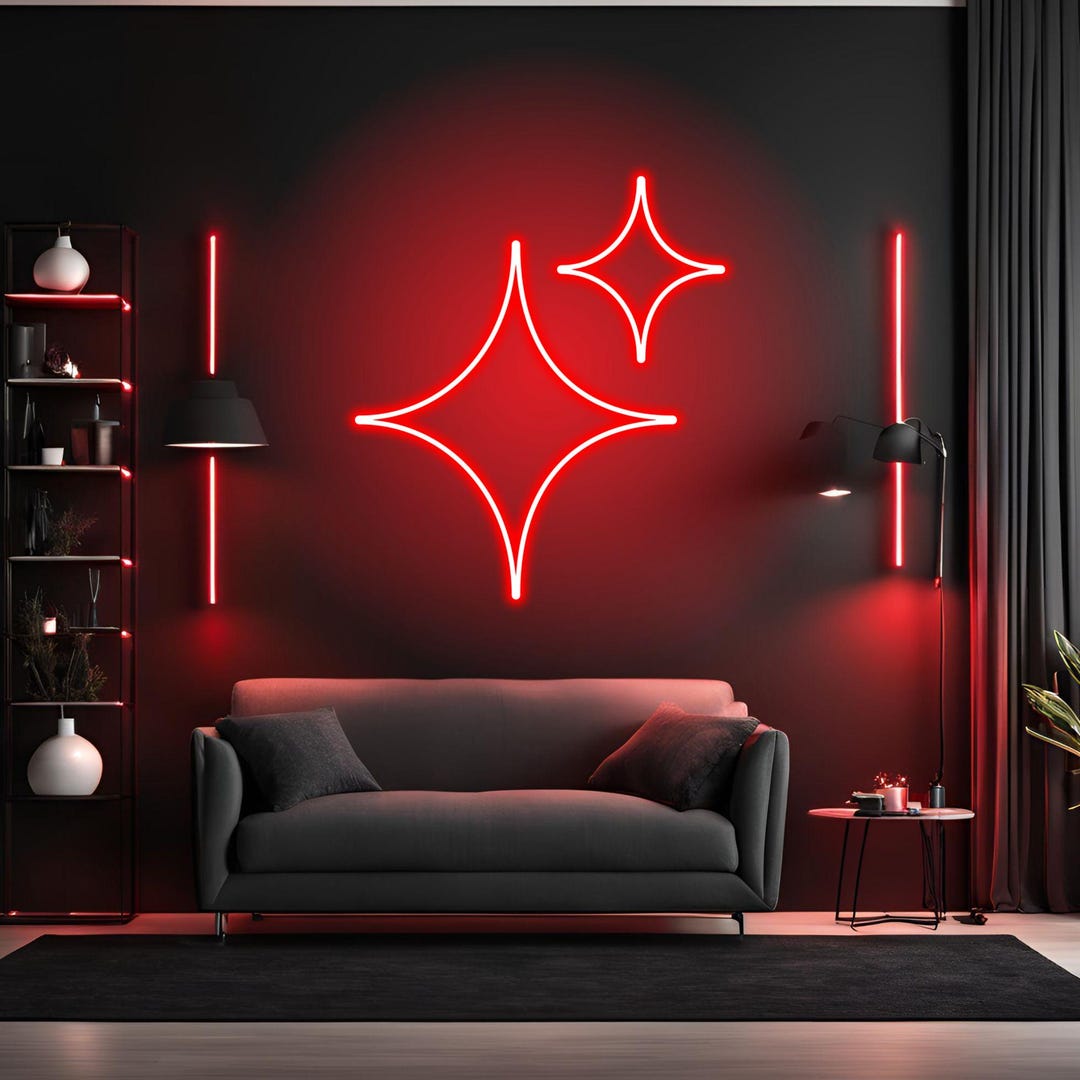 Sparkle Stars Neon Sign, Sparkle Wall Art, Kids Room Decor, Shine ...