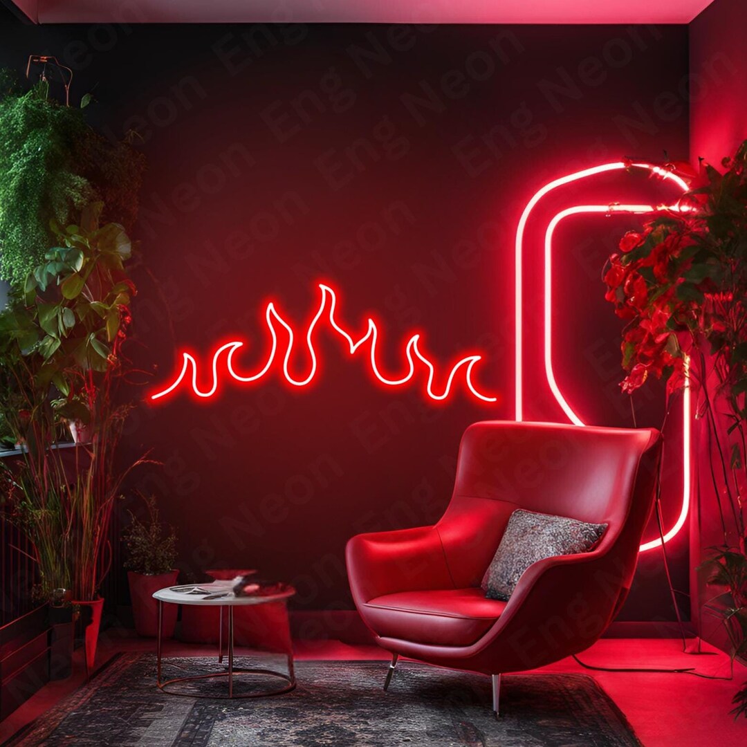 Fire Flame Neon Sign, Flame Led Neon Sign, Christmas Gift, Gamer Room ...