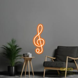 Music Note Neon Sign, Music Studio, Room Decor, Home Party, Club Wall ...