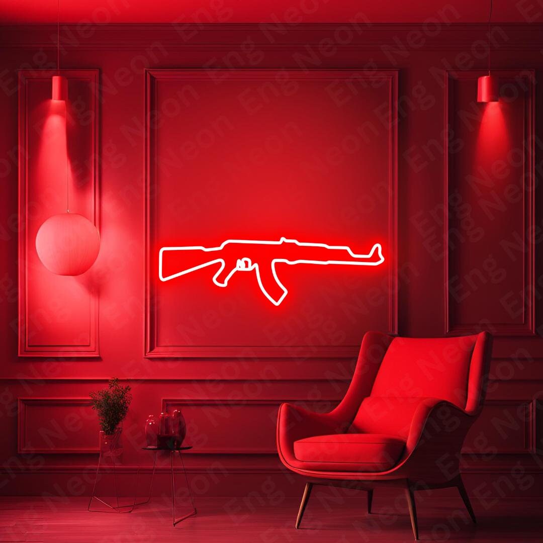 Ak47 Neon Sign, Christmas Gift, M4 Led Sign, Rifle Neon Sign, Custom ...