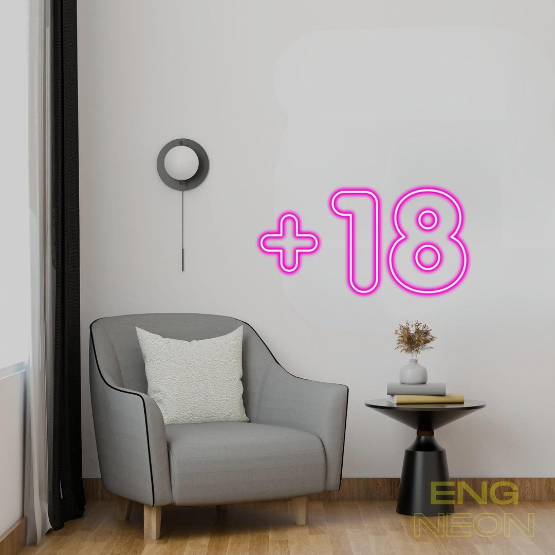 Custom Number LED Neon Sign, 18 Neon Sign, Bar Decor Neon Light ...