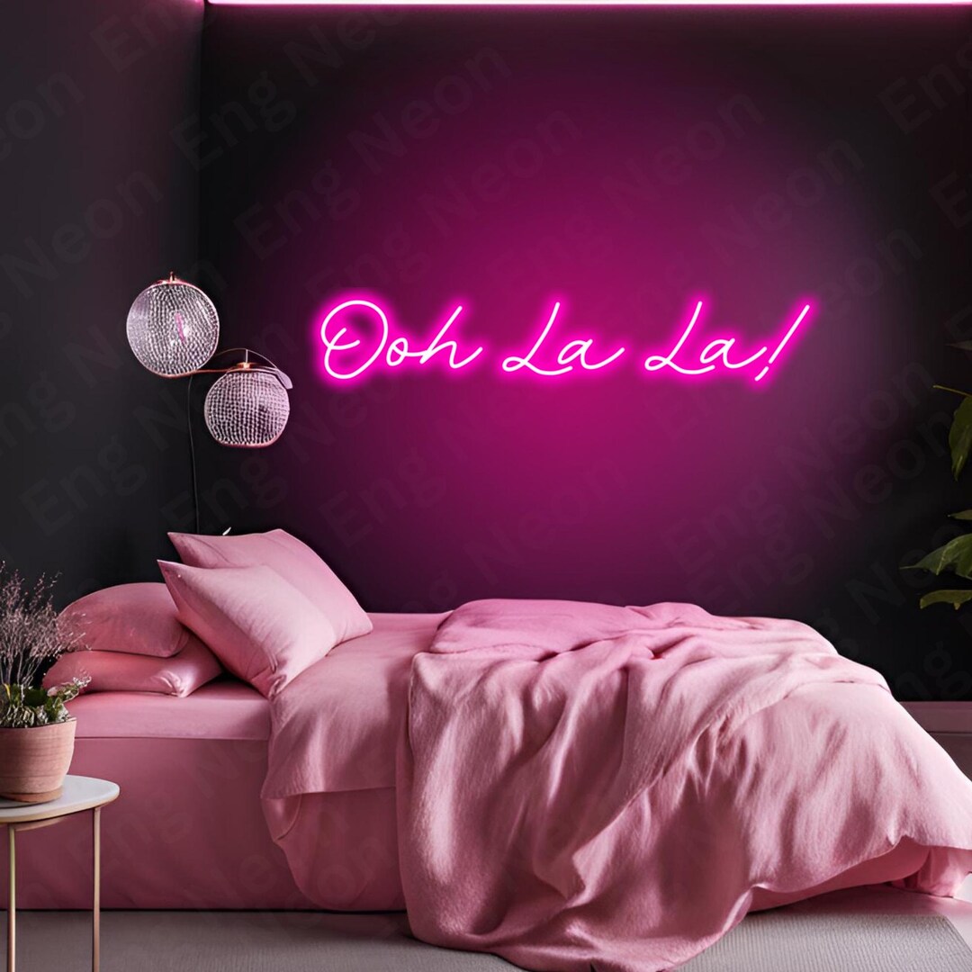 Oh La La Neon Sign, Custom French Neon Sign, Aesthetic Wall Hangings ...