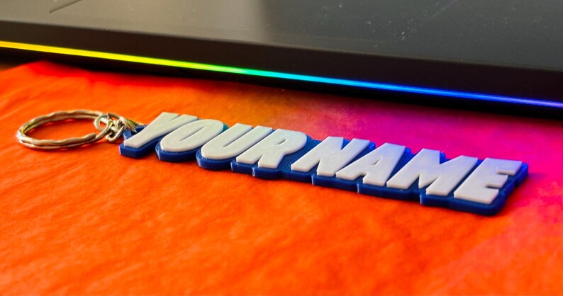 Personalised Gamer Name Keyring Keychain Name Tag School Bag Luggage ...