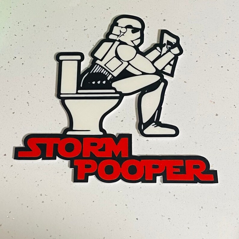 Star Wars Storm Pooper Toilet Sign Stormtrooper Funny Bathroom Wall ...