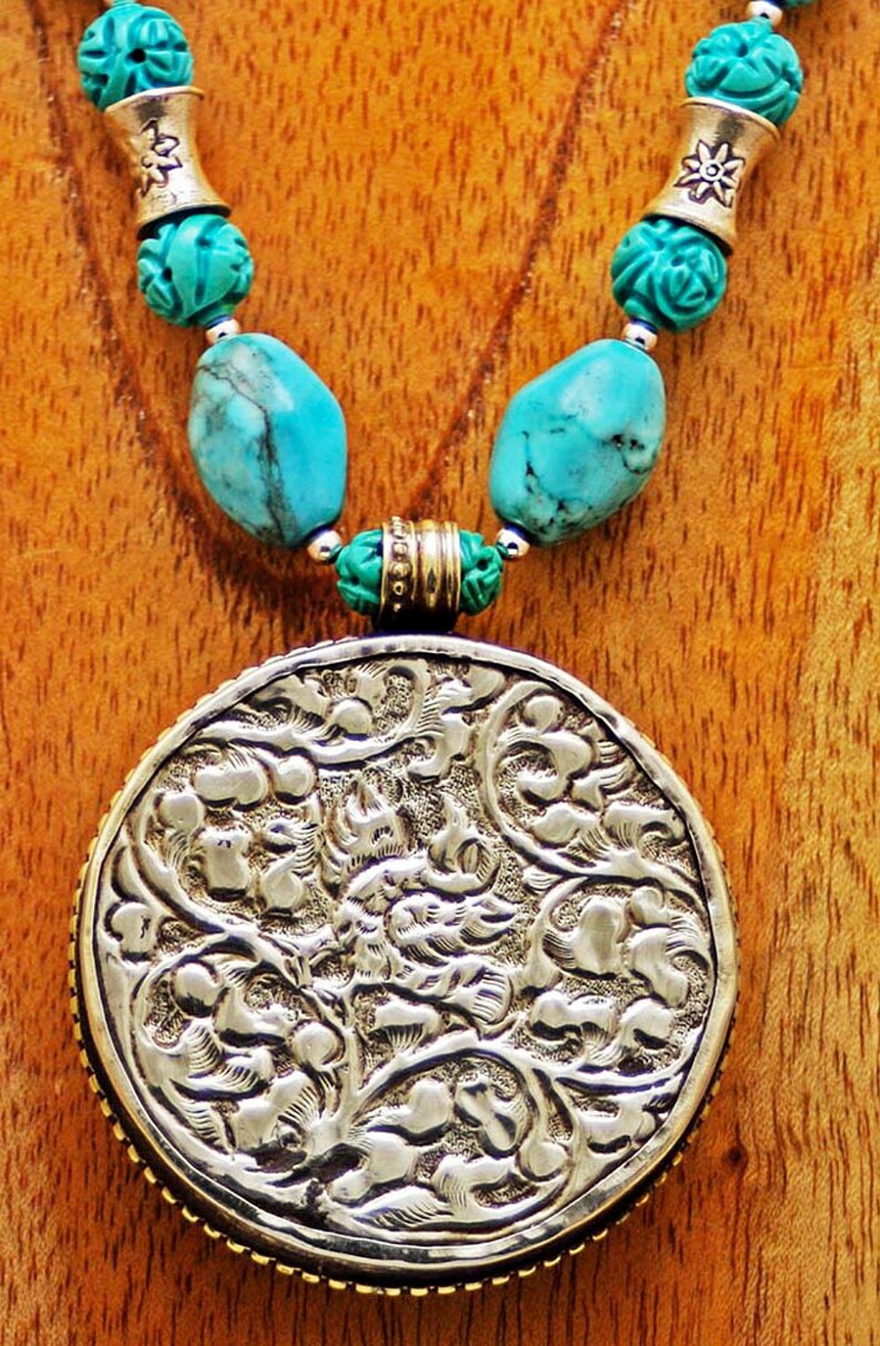 Tibetan Silver Dragon on Sacred Chank Protector - Etsy