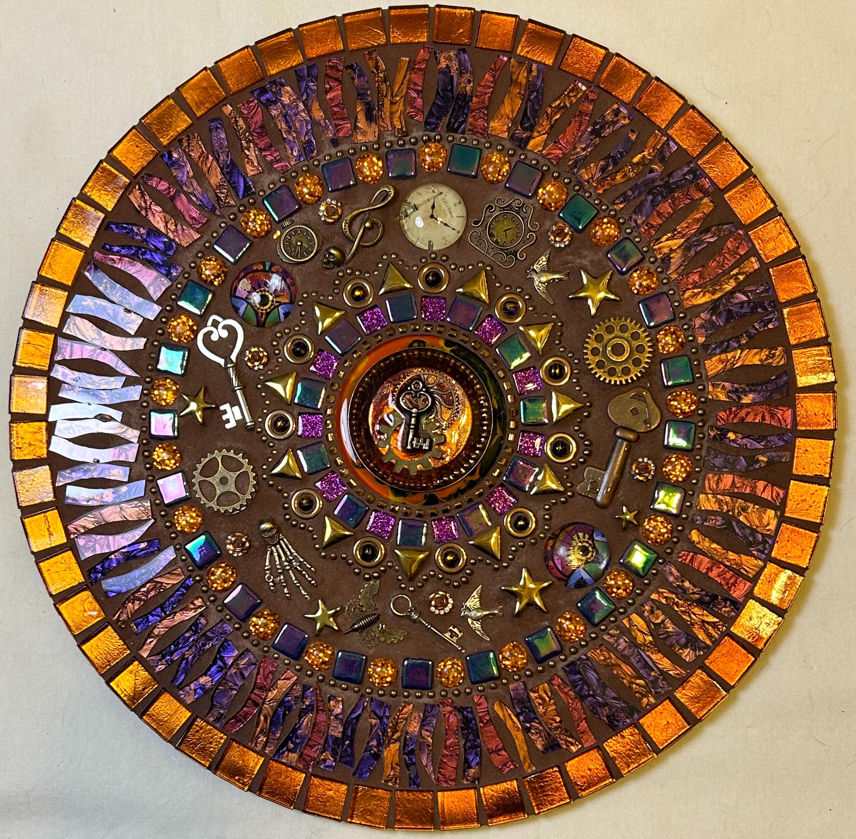 12 In. Steampunk “punk’d” Stained Glass Mixed Media Mosaic Wall Art - Etsy