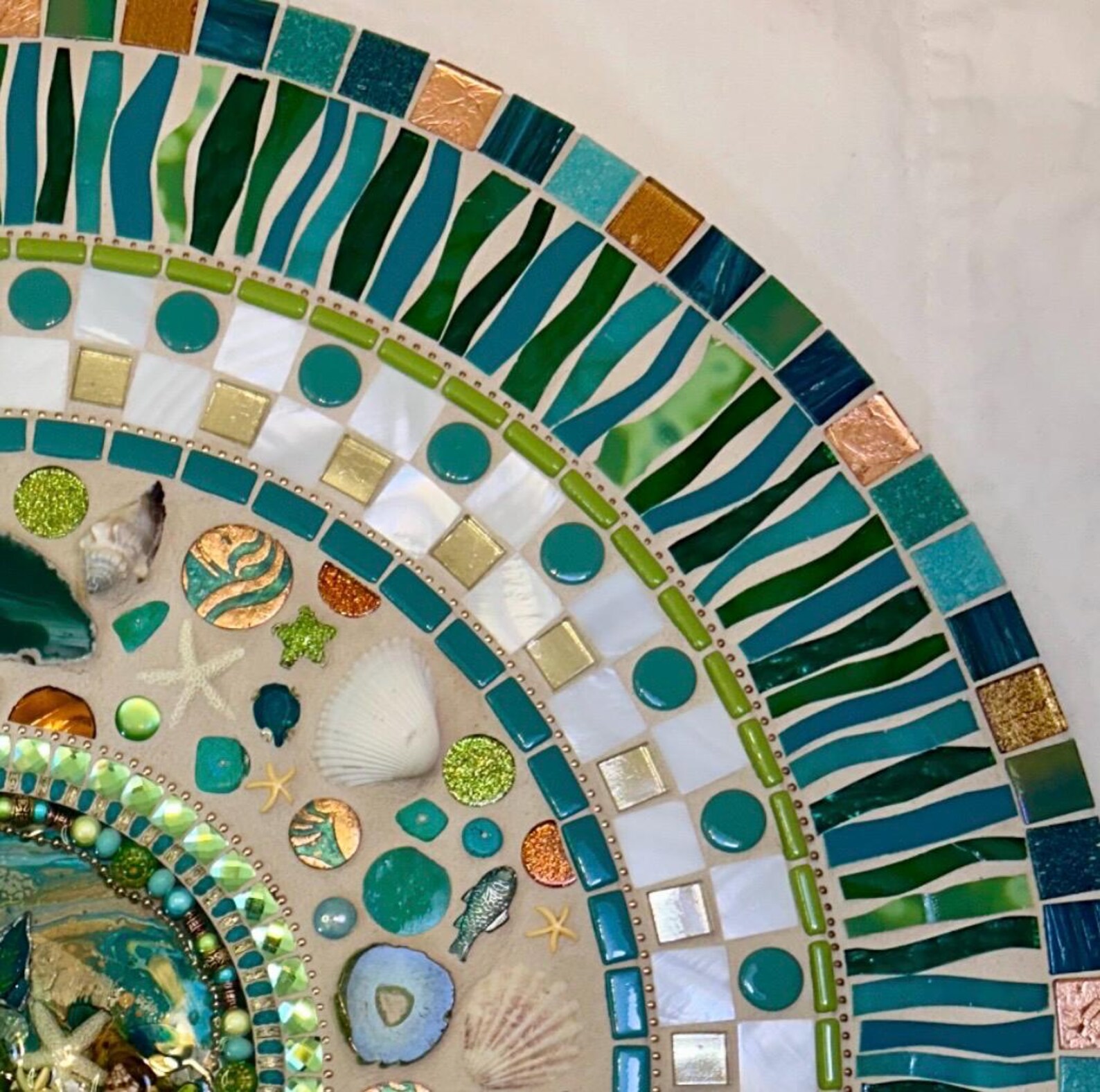 24" Large Stained Glass Mixed Media Mosaic Wall Art - Etsy