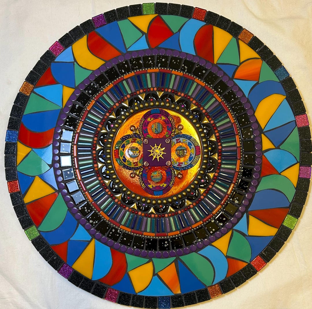 20 In. “siren of the Sahara ” Stained Glass Mixed Media Mosaic Wall Art ...