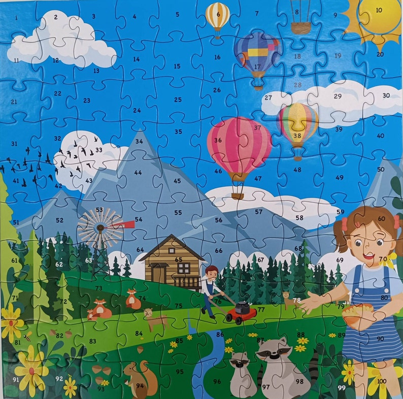 100 Chart Puzzle - Numbers 1 to 100 in Standard Form - Forest ...