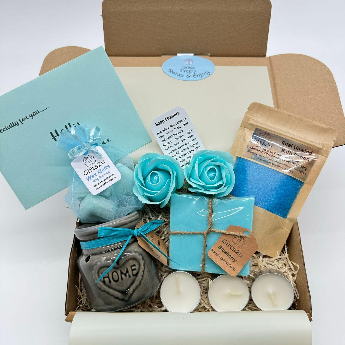 Oil Burner Gift Set Wax Melts, Bath Salts Spa Gift Set for Him/her ...