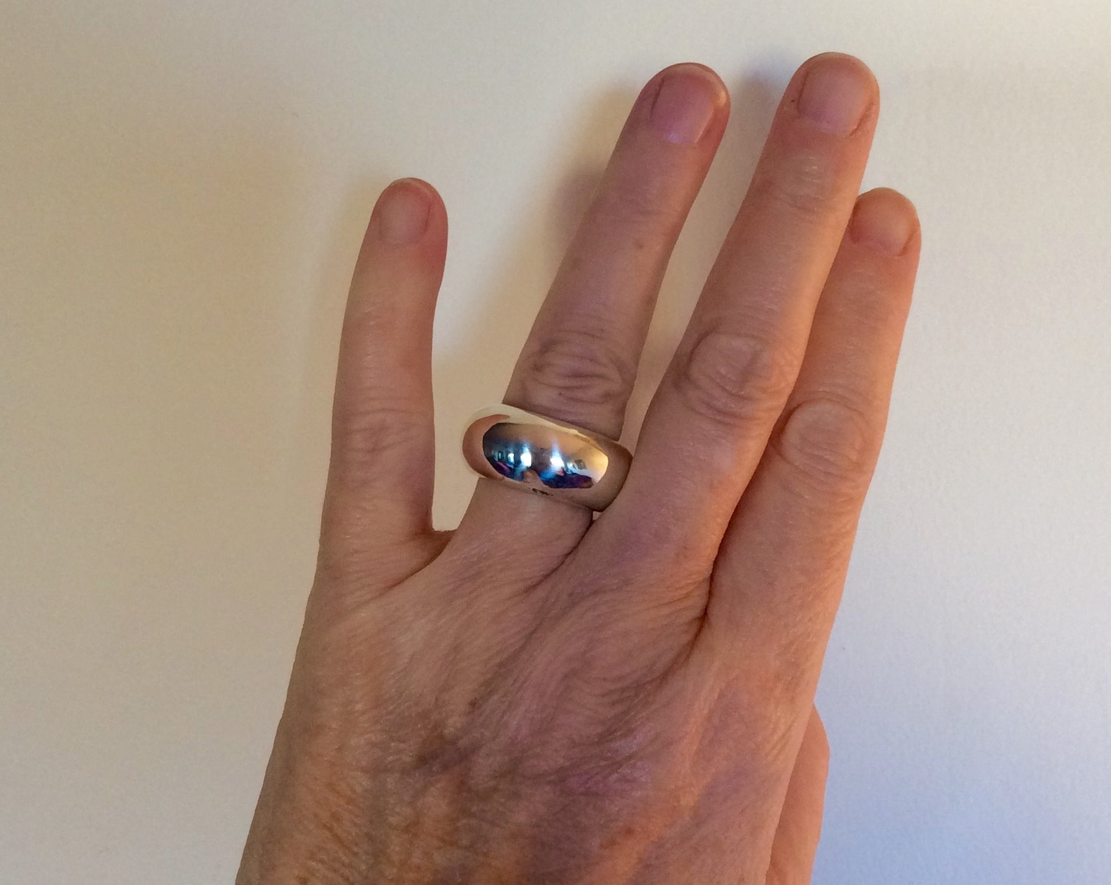 Super Big Silver Band Ring - Etsy