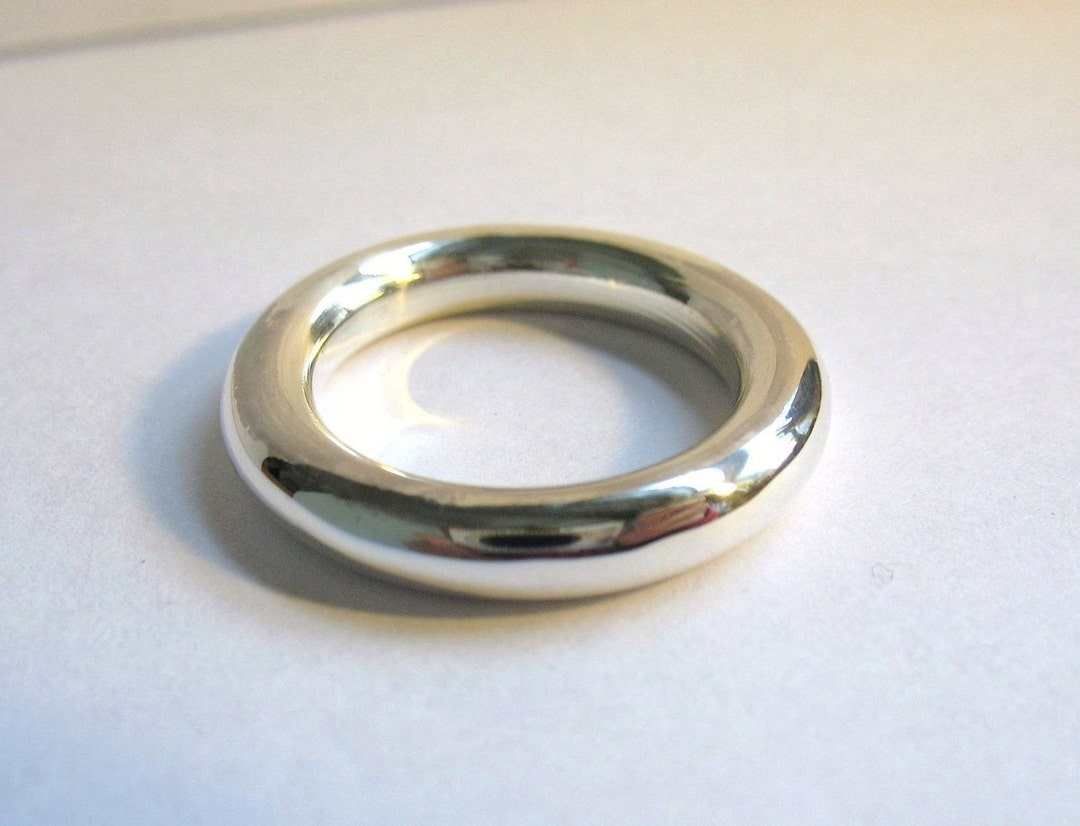 Big Round Silver Ring - Etsy