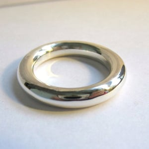 Big Round Silver Ring - Etsy