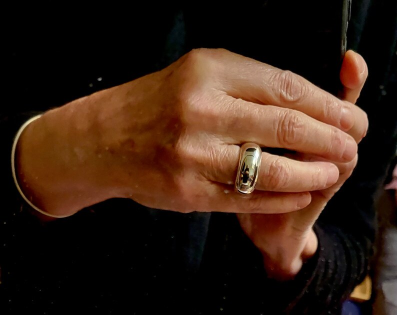 Super Big Silver Band Ring - Etsy