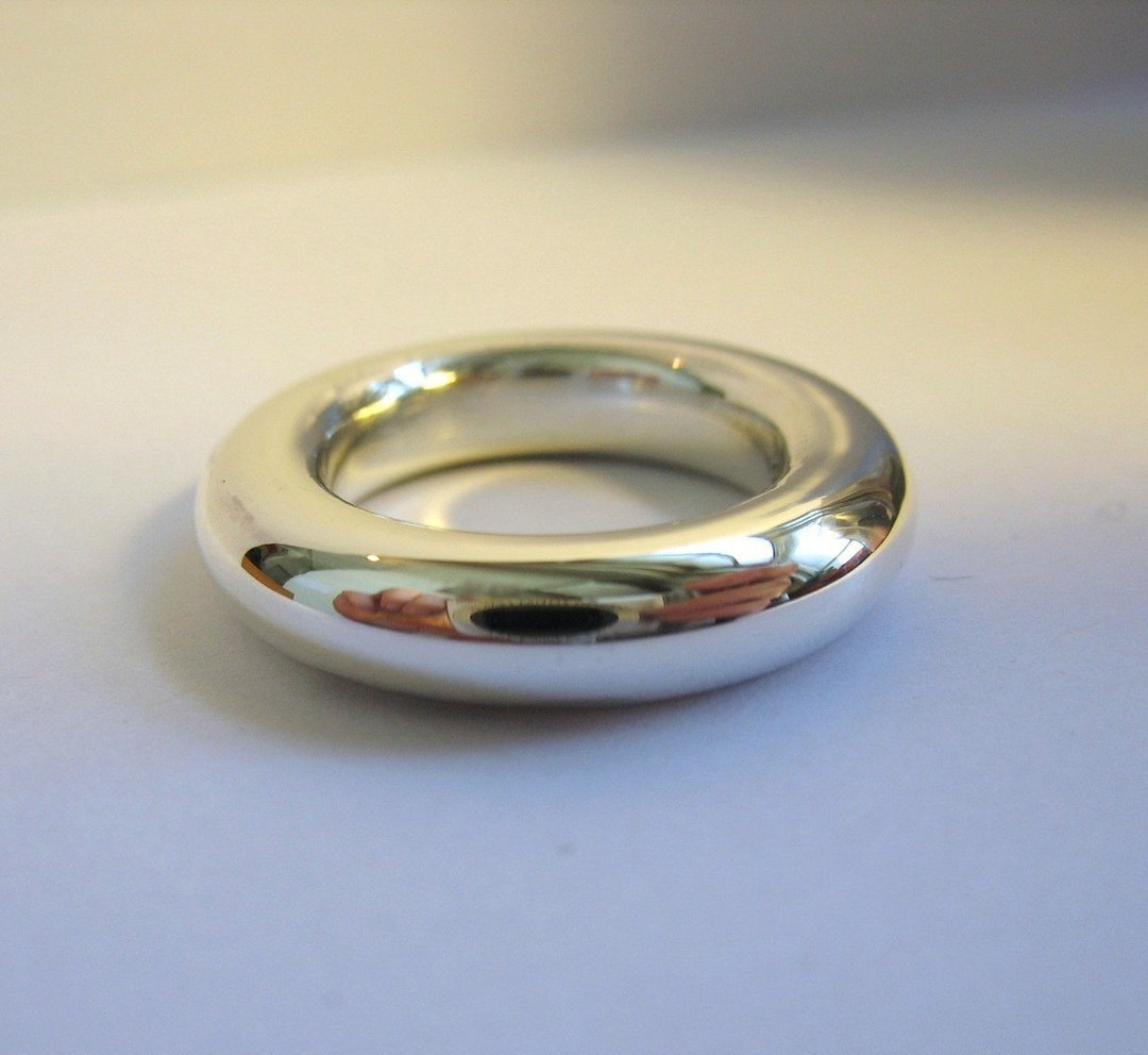 Super Big Round Sterling Silver Ring - Etsy