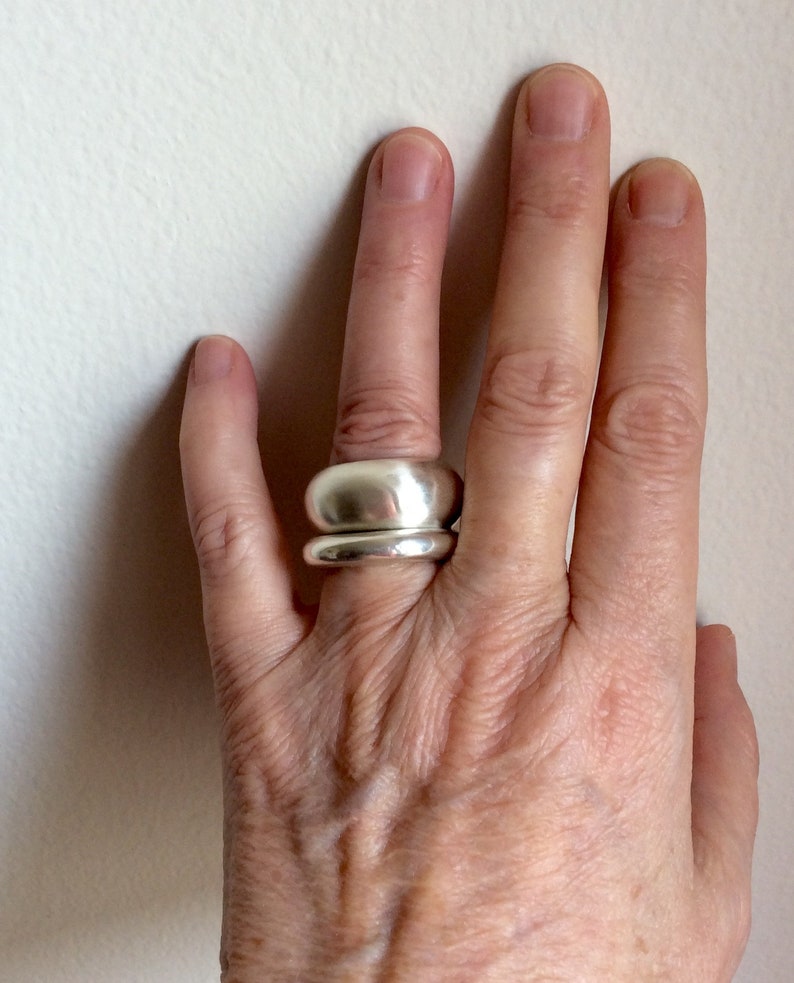 Super Big Silver Band Ring - Etsy