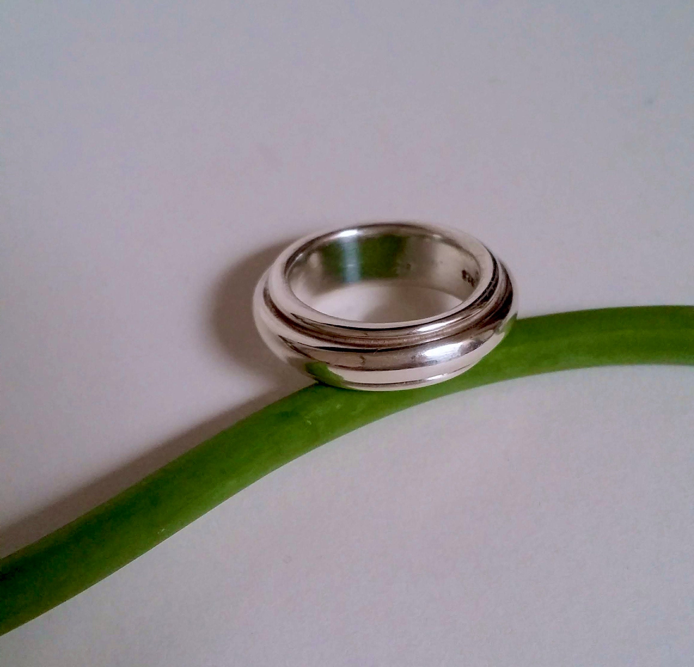 Big Solid Sterling Silver Ring Triple band | Etsy