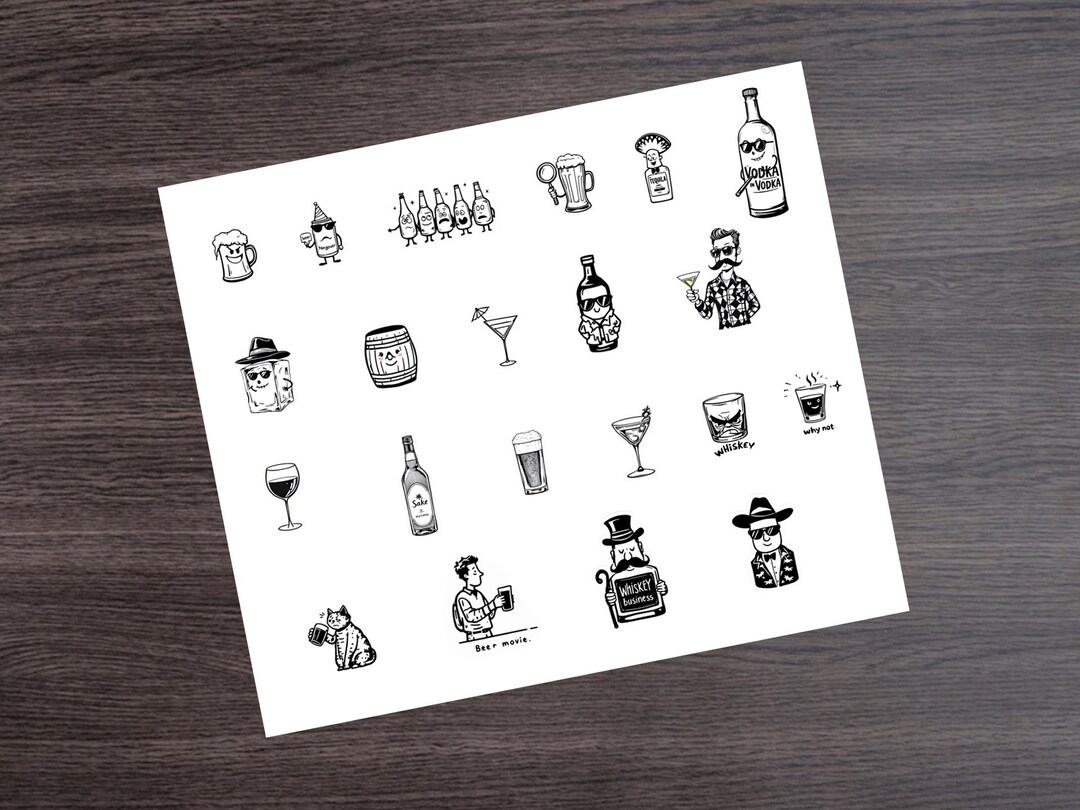 Custom Alcohol Stickers / 20 PNG - Etsy