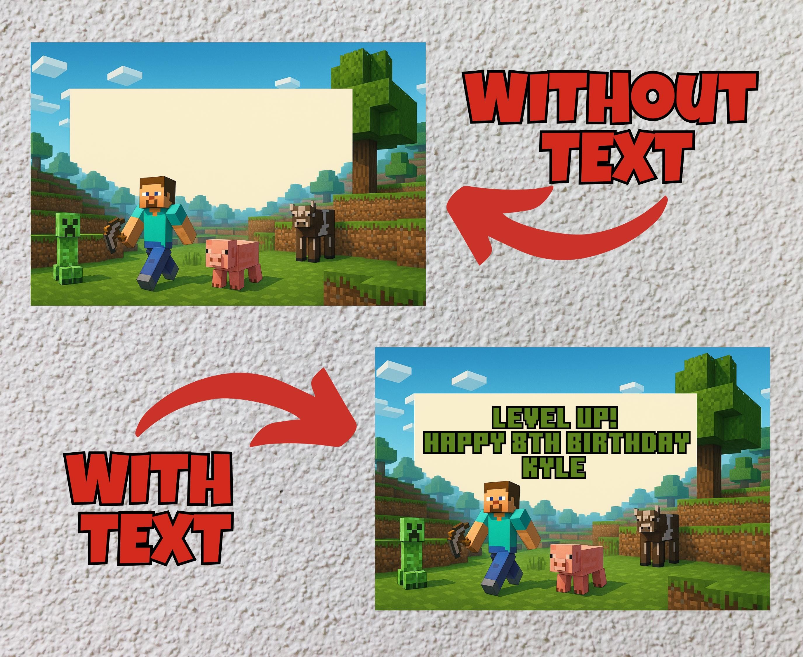 Custom Minecraft Birthday Backdrop, Digital Download Party Background ...