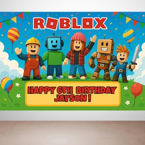 Custom Roblox Birthday Backdrop, Digital Download Party Background ...