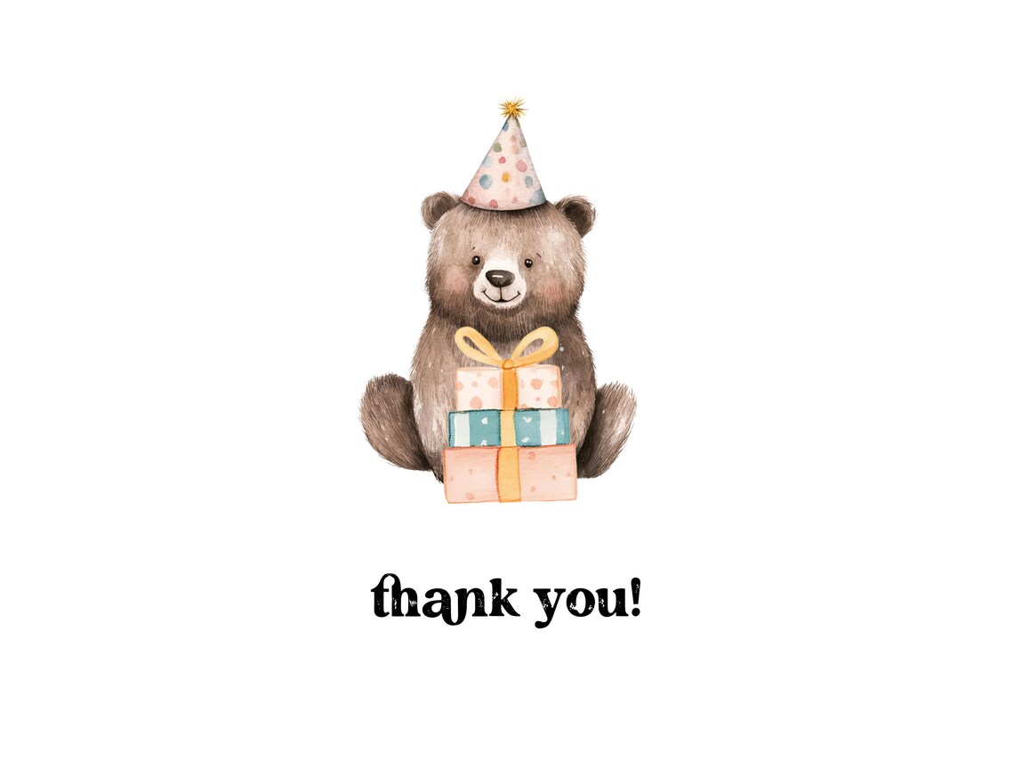 Cute Woodland Animals Birthday Party Clipart Bundle, Watercolor ...