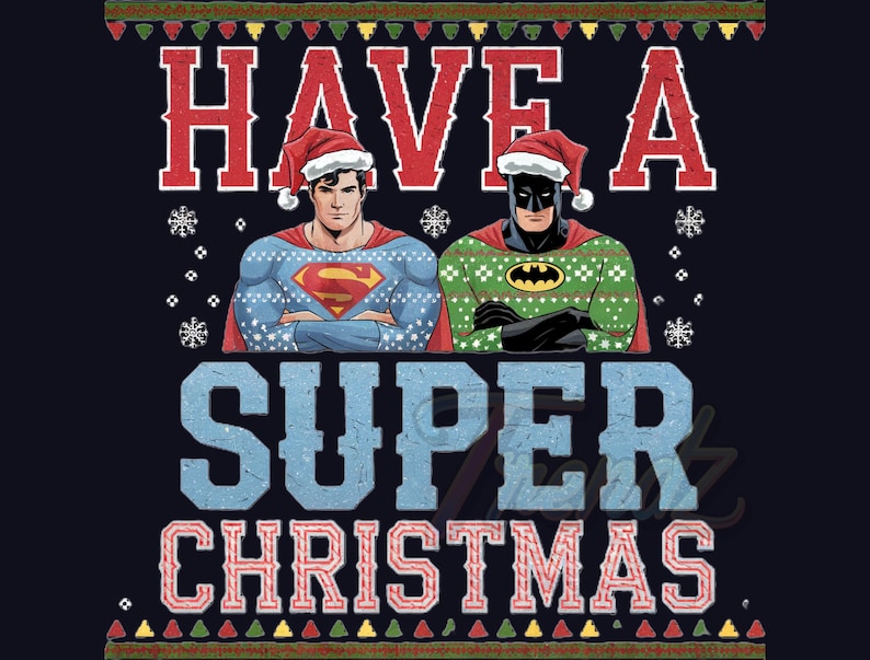 Superhero Christmas, Ugly Sweater PNG, Shirt Sublimation (digital ...